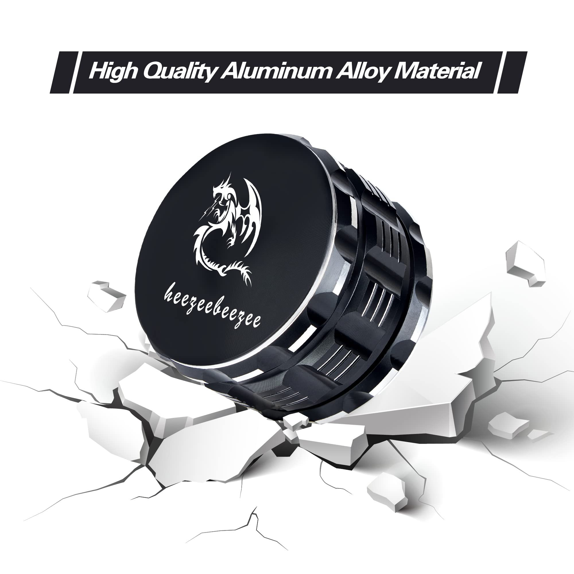 HeezeeBeezee Large Spice Grinder 3 inch (Black)
