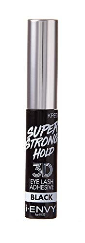 i-Envy Super Strong Hold 3D Strip Lash Glue Brush-On False Eyelash Adhesive, Waterproof, Hypoallergenic, Latex & Formaldehyde Free (Black)