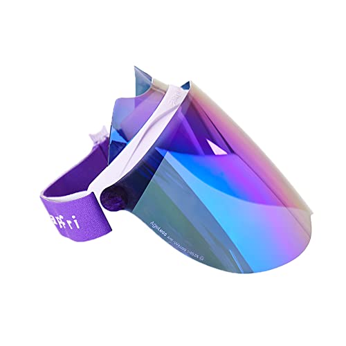 Hapifri UV Protection Face Shield, Unisex Facial Sun Visor for Men Women Outdoors Sports Driving, UPF 70+,100% UV400 Face Visor(Laboratory Test Certificate with Adjustable Headband Purple L…
