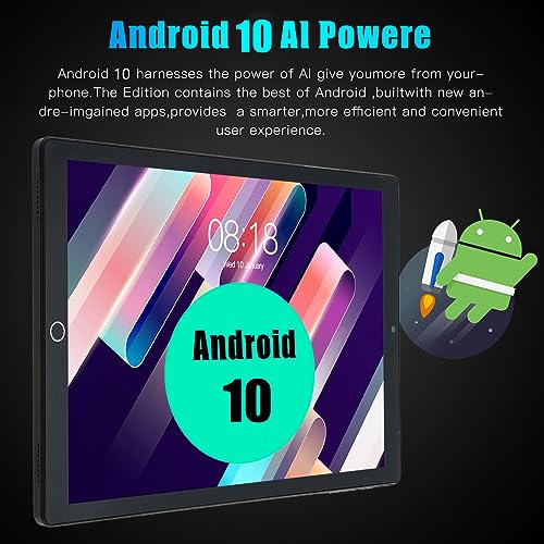 HEEPDD Tablet PC, 10 Inch Tablet Night Reading Mode 4GB RAM 64GB ROM Support 5G Calls WiFi 100-240V for Study (US Plug)