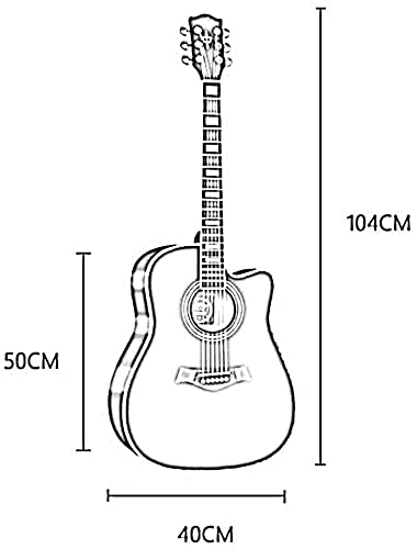 Guitar Kit, String Instrument Electronic Guitar Acoustic Guitar Classical Guitar, Beginner Men and Women Ballad 41 Inch Student Practice Sound Sweet Metal String (Color : A-Black, Size : Long-104cm