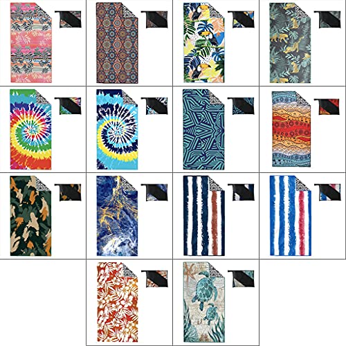GRABLOOM Microfiber Beach Towel Double-Sided Velvet Adult Swimming Bath Towel Quick-Drying Printed Beach Towel Customization Beach Towels Oversized Clearance 4 Pack Thick
