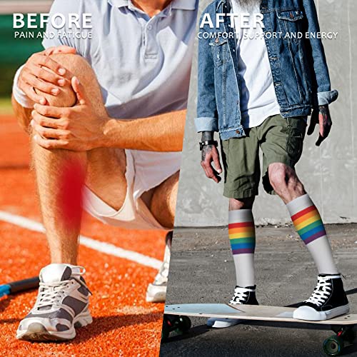 hello momoya Compression Socks for Women Men Knee High Support Socks 8 Pairs for Nurses, Running, Flying, Athletic