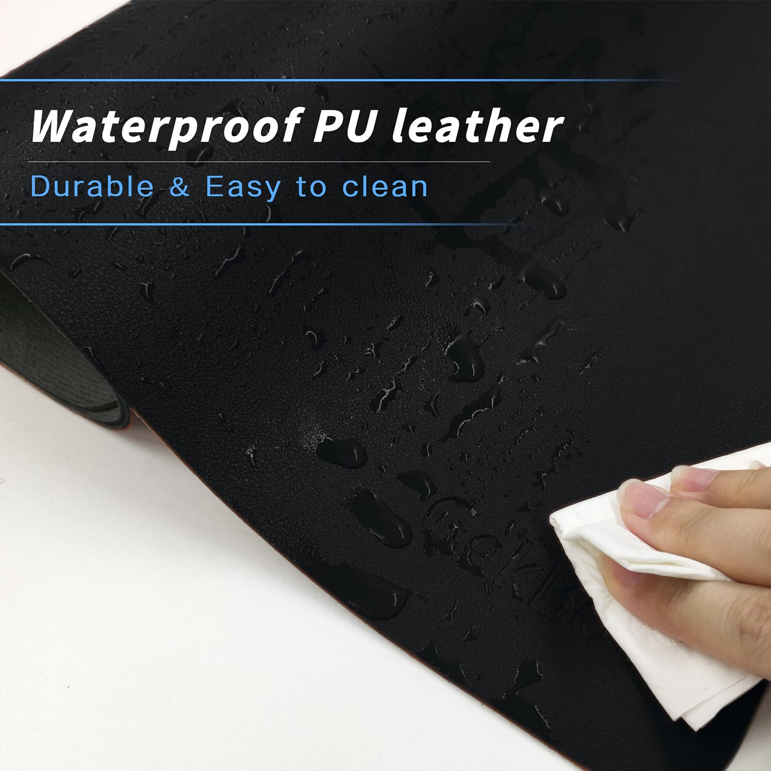 Gun Cleaning Mat, 31.5"x15.7" Desk Pad, Rifle Pistol Gun Mat, PU Leather, Non-Slip, Waterproof Workbench Mat, Large Desk Blotter Protector (Black)