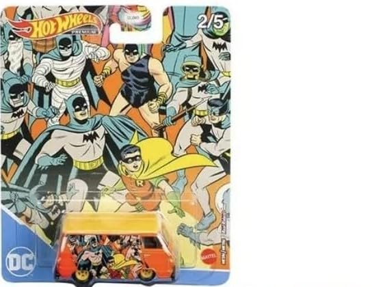 Hot Wheels 2022 Premium Pop Culture DC Batman Comics DLB45-946P Release Complete Set of 5 Diecast Vehicles