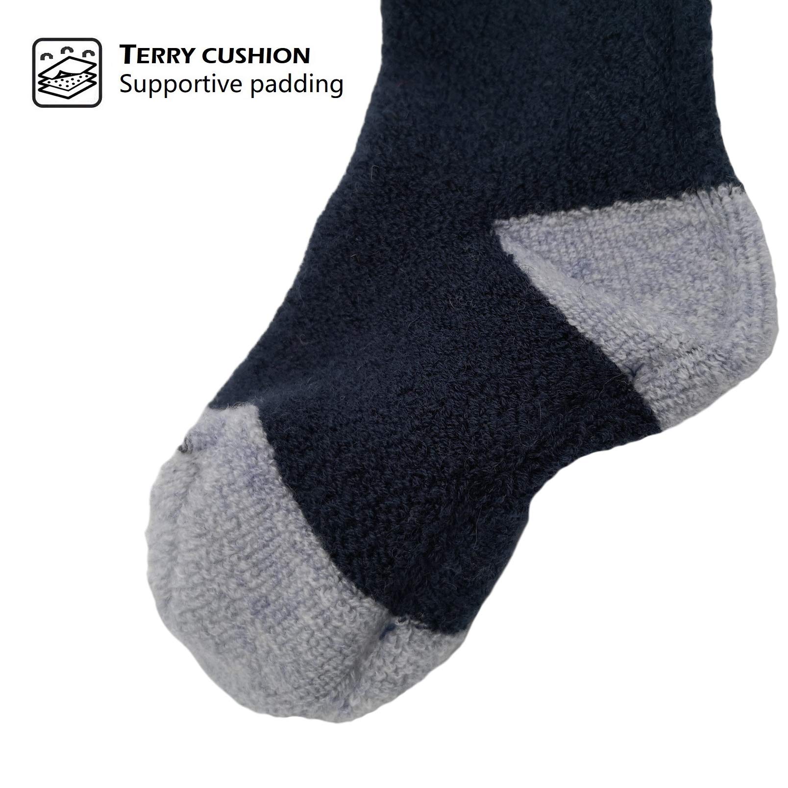 HIGHCAMP 2 Pairs Toddlers Merino Wool Winter Snow Socks Over-the-Calf Kids Boy Girl Ski Snowboard Sock,Shark S