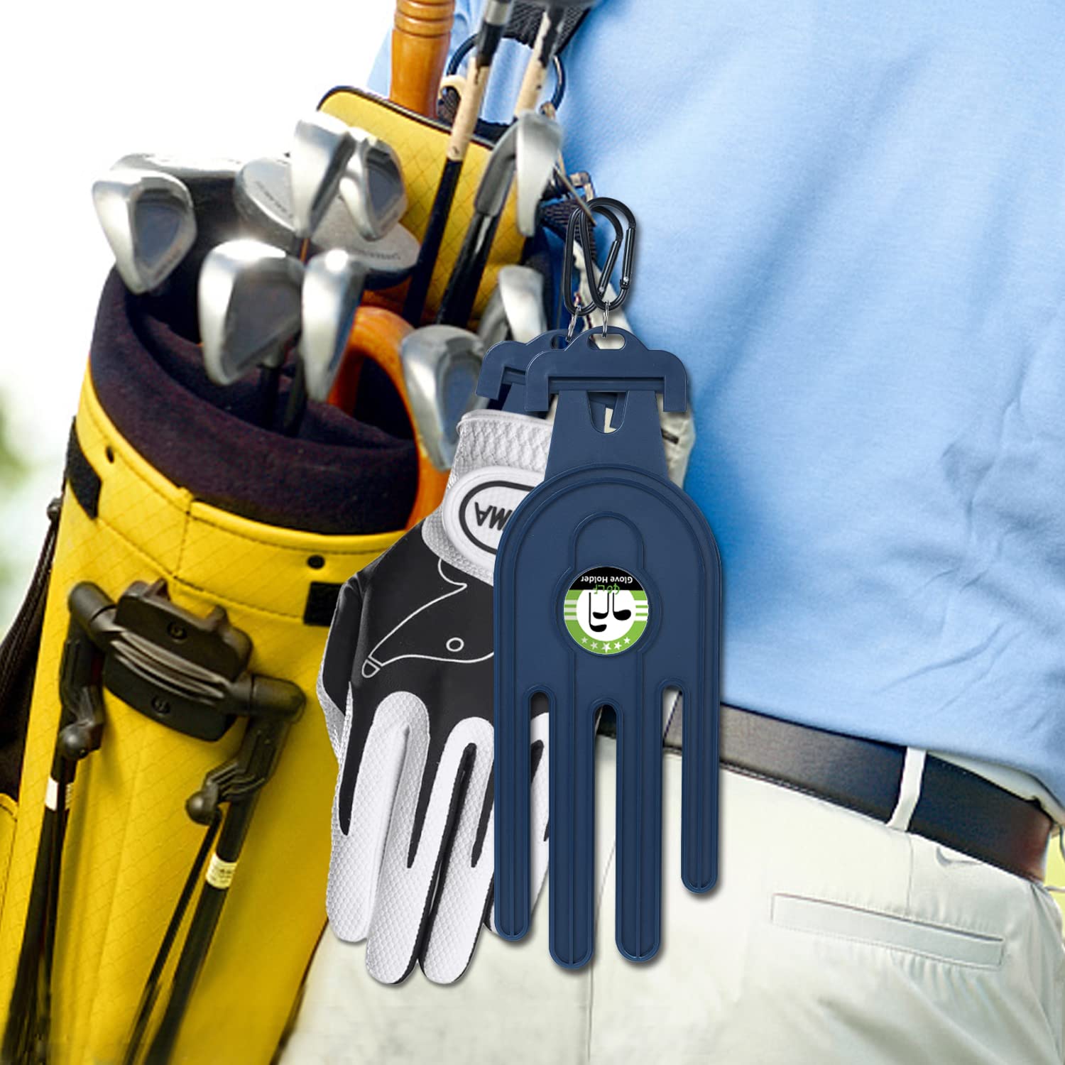 GUNPJONE Golf Glove Holder Stretcher, 2PCS Durable Glove Support Frame Dryer Shaper Tool Accessories for Sports Gloves Maintenance, Blue