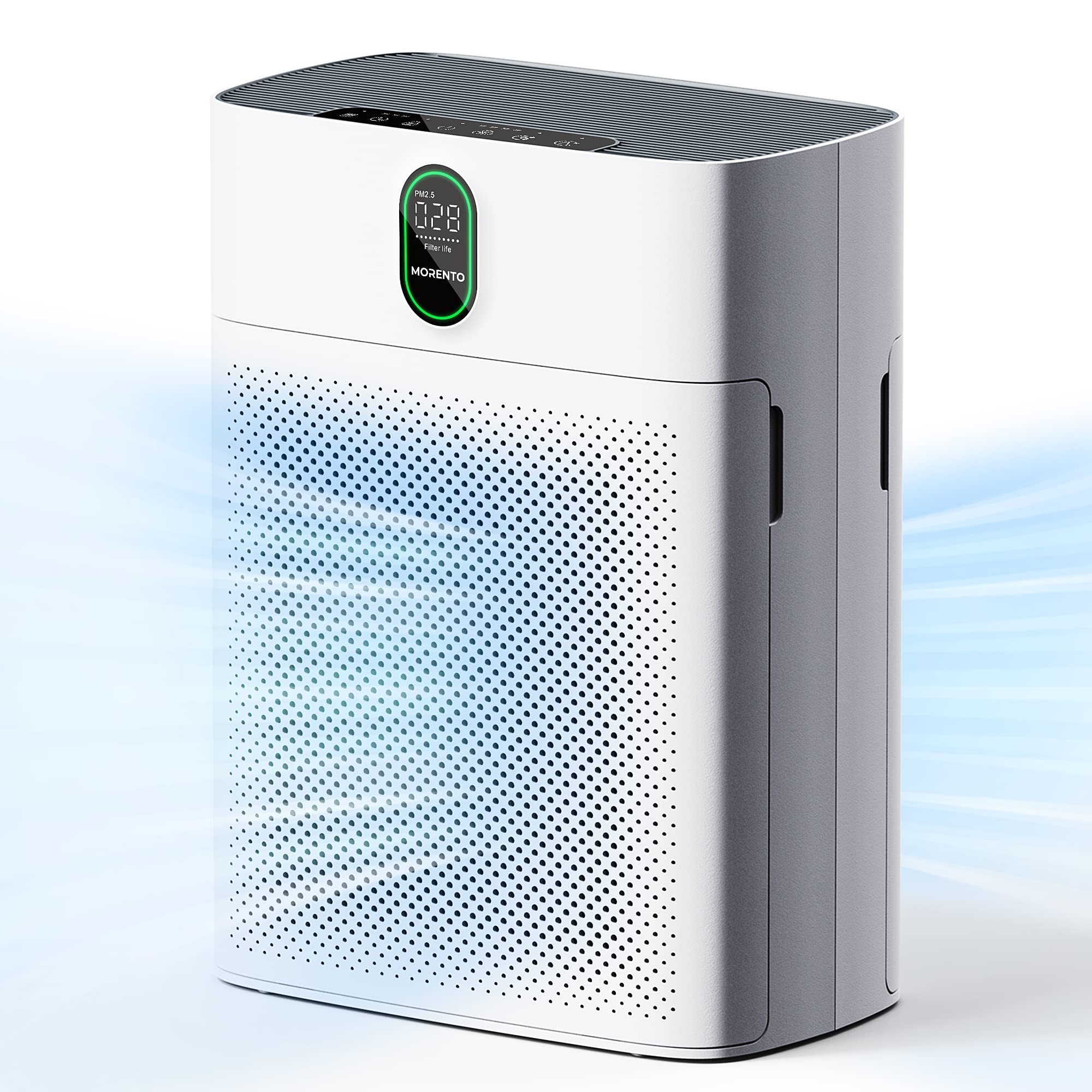 MORENTO HY4866 Air Purifiers for Large Room with HY1800 Air Purifiers for Bedroom, White