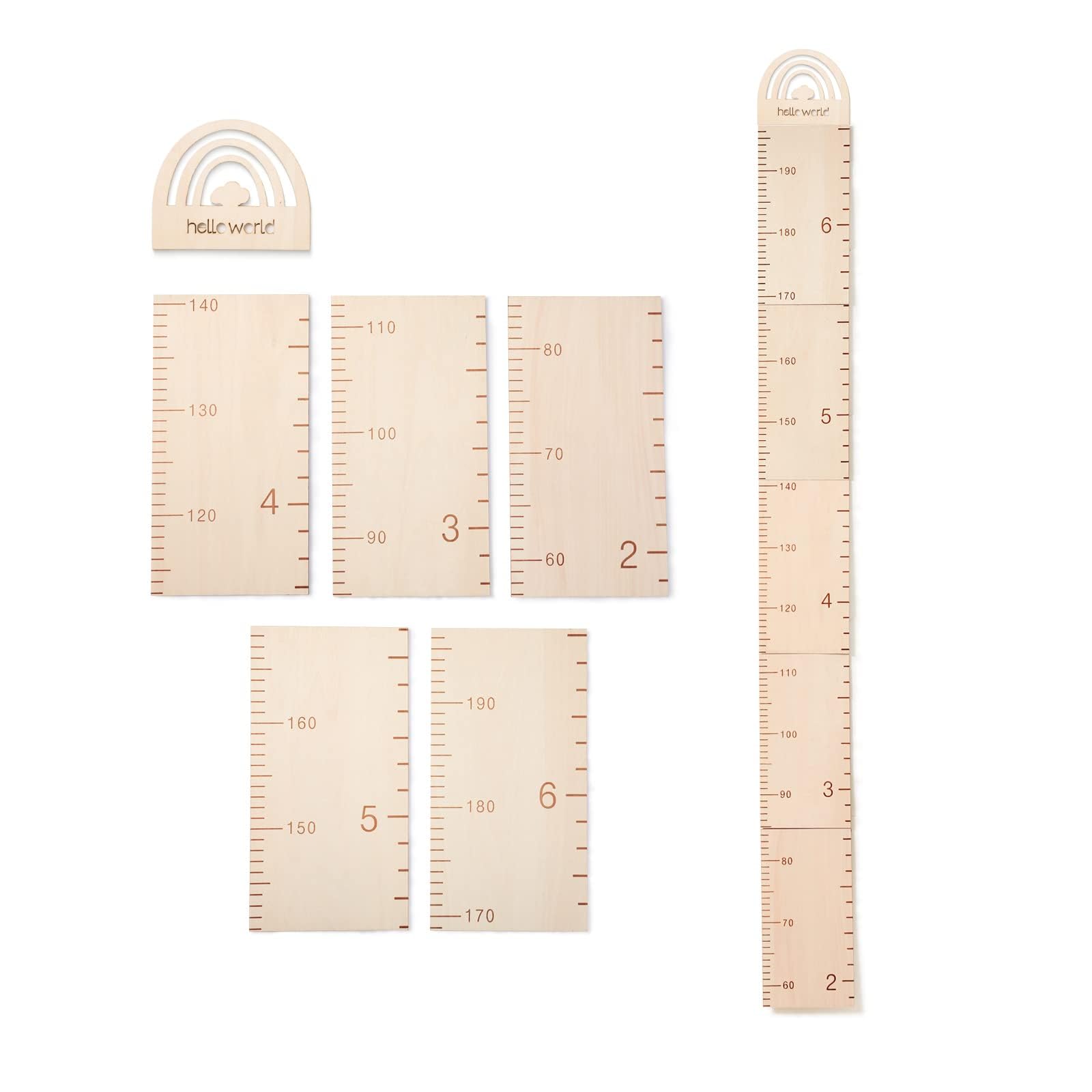 Height Growth Chart - Wood Height Chart for Kids Natural Wood Height Measurement for Wall, Accurate, Easy-to-Use, and Stylish 1