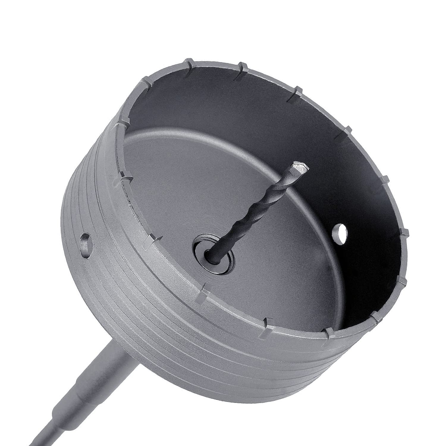 GUICGOC 6 inch / 152mm Concrete Hole Saw with 220mm SDS Plus Shank Connecting Rod,Tungsten Carbide Teeth Cement Hole Saw for Cement Brick Concrete Stone Wall (6 inch (152mm))