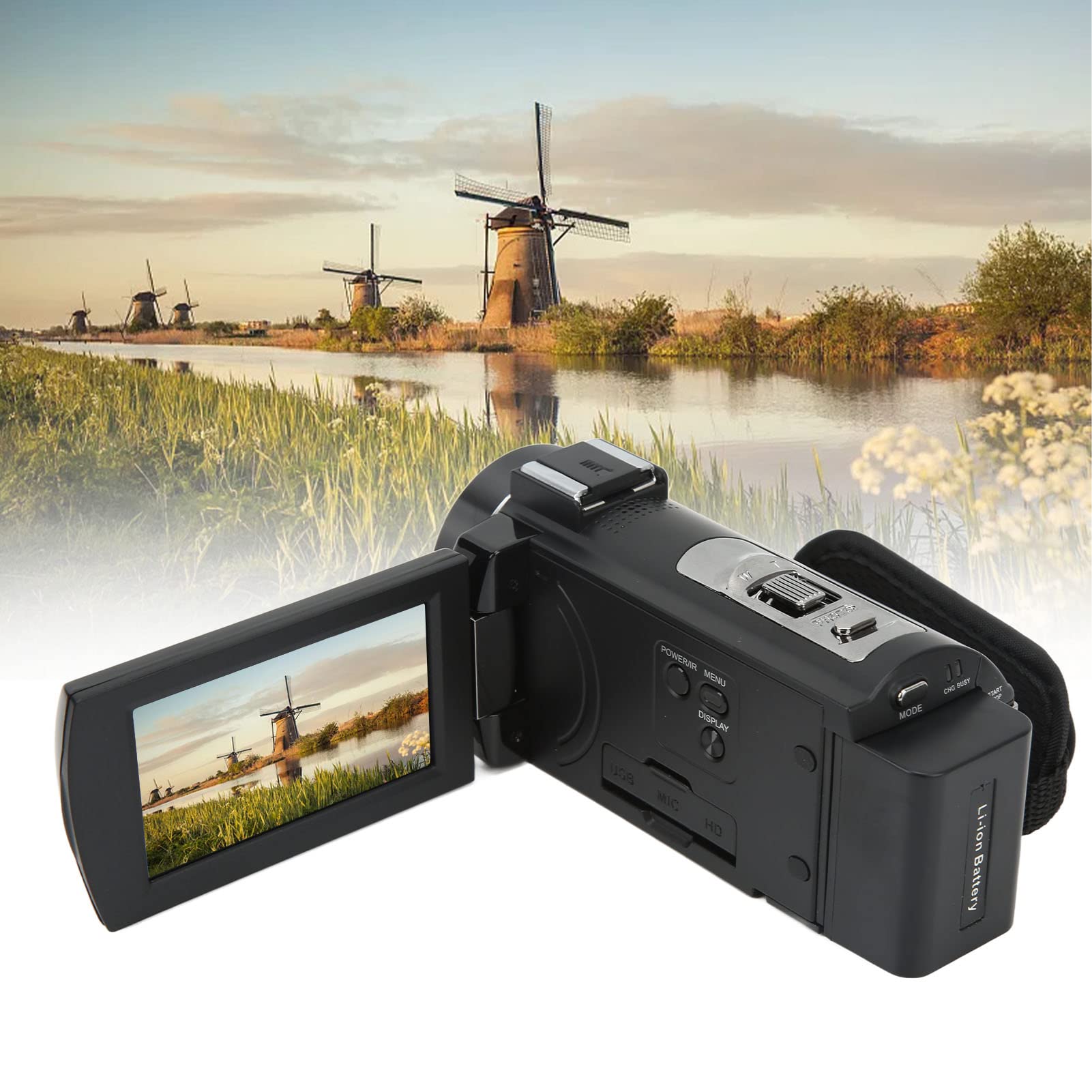 HD Digital Camera, 3 Inch IPS Screen Full HD Resolution 2.7K 100-240V DV Camera for Video Recording (US Plug)