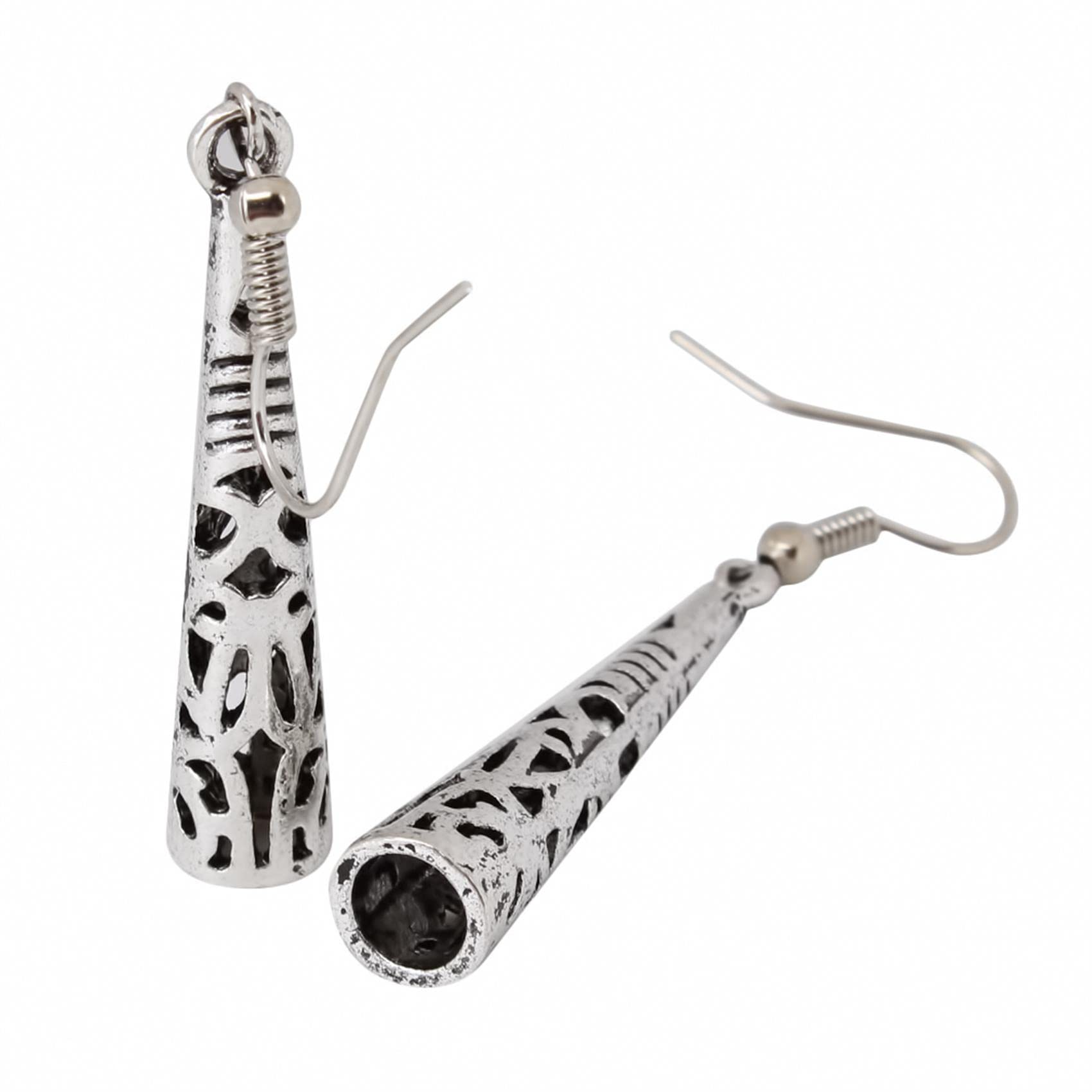 Guoshang Women Vintage Silver Boho Dangle Earrings Hollow Out Tribe Totem Ear Drop Earrings