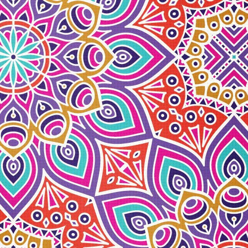 Hightide Yoga Mat Cover - Non Slip Microfiber Towel with Corner Pockets for Yoga and Bikram Hot Yoga in Two Sizes and Many Patterns (Mantra, 26" x 74")