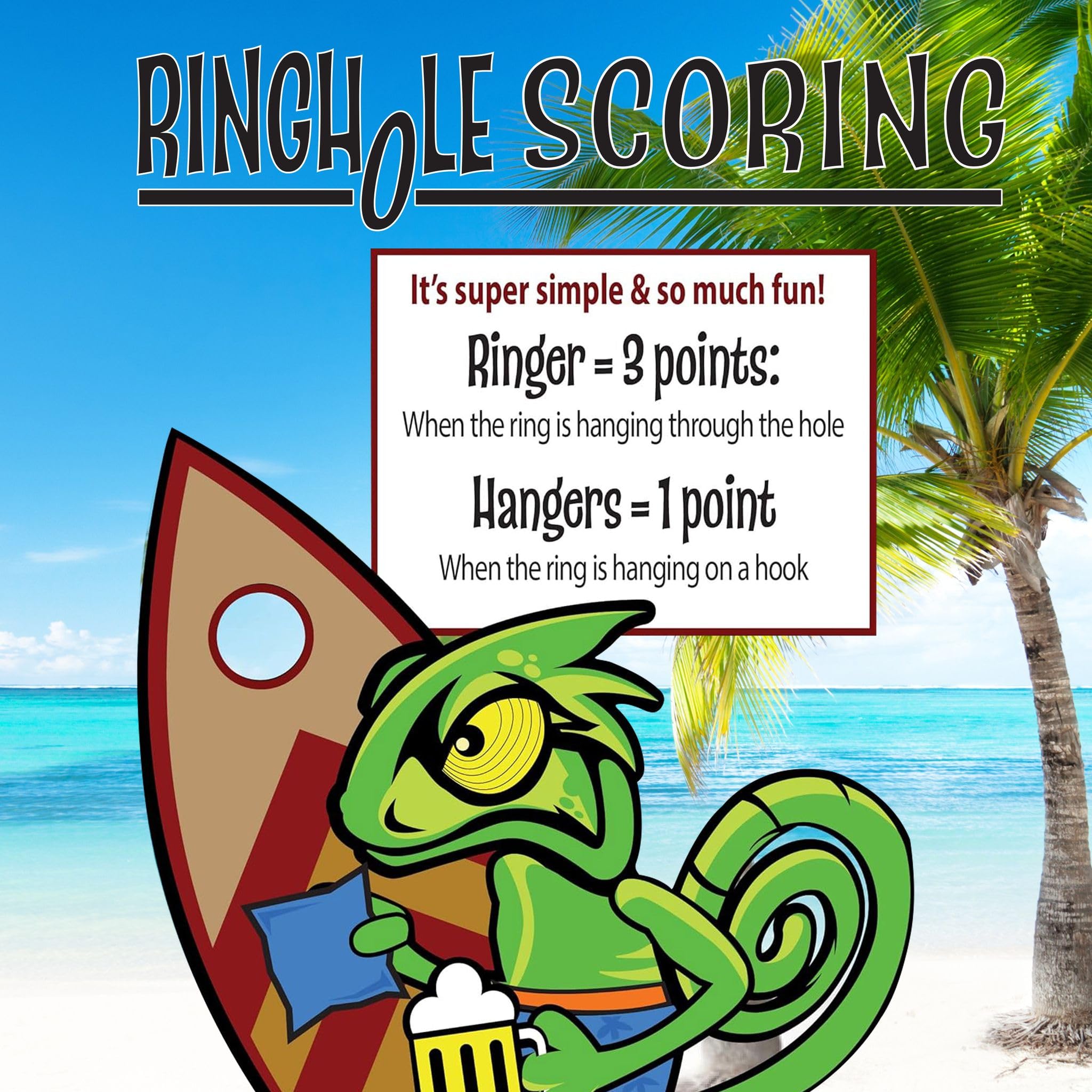 Hook Game, Ring Toss Game for Adults & Kids (Ringhole Large Size 23.5β x 6.25β), Hook and Ring Game, Ring Hook Game, Ring Toss, Bar Games for Adults, 3 Hooks, Wall Mount