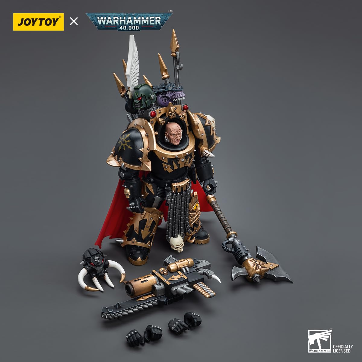 JoyToy Warhammer 40K 1/18 Action Figure Chaos Space Marines Crimson Slaughter Brother Karvult and Brother Maganar Military Collections Model Pack
