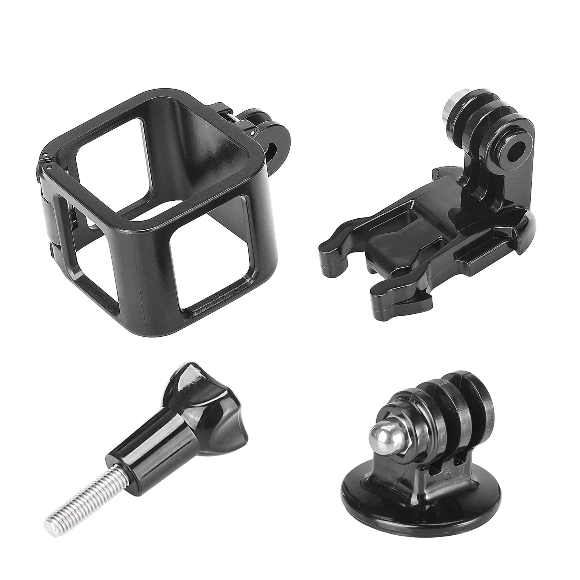 Kacebela Protective Holder Frame - Frame Mount Case Compatible with GoPro Hero Session 5, 4 Camera, Adjustable Flexible Mounting Housing Case with Heightened Base (Forward Facing Border - Black)