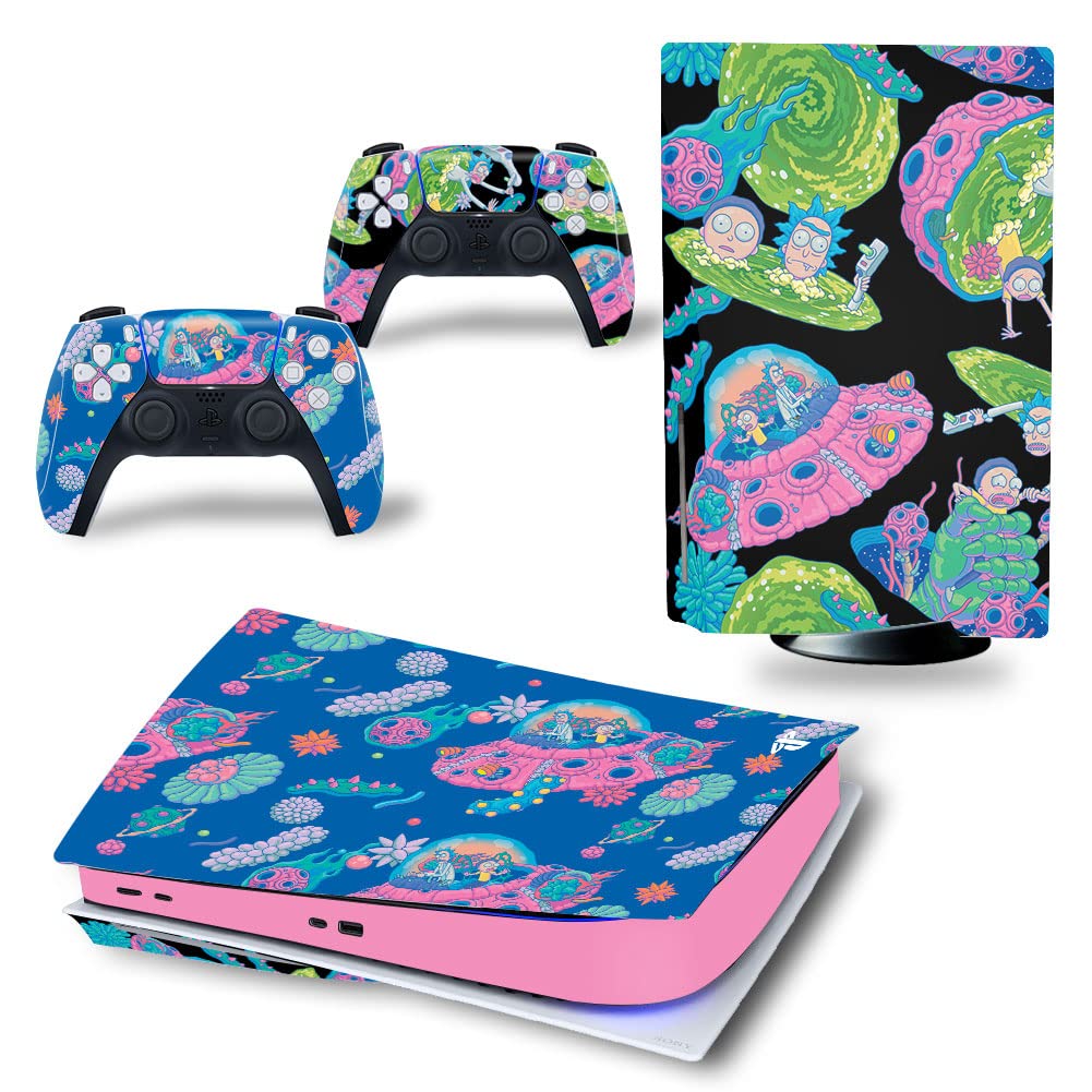 InnaGeek - Protective Skin Sticker Vinyl for PS5 Disc Edition Rick and Morty Spacecraft