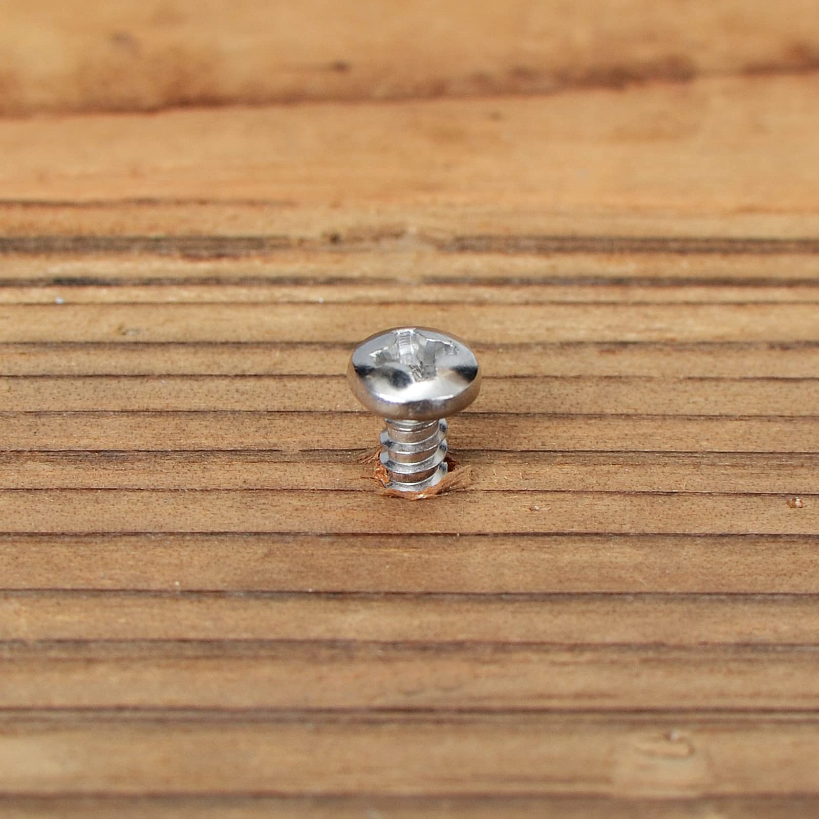 Jigreat #6 x 1/2" Pan Head Wood Screws Stainless Steel 304 (18-8) Phillips Drive 100 Pieces Round Head Full Thread SS Screw