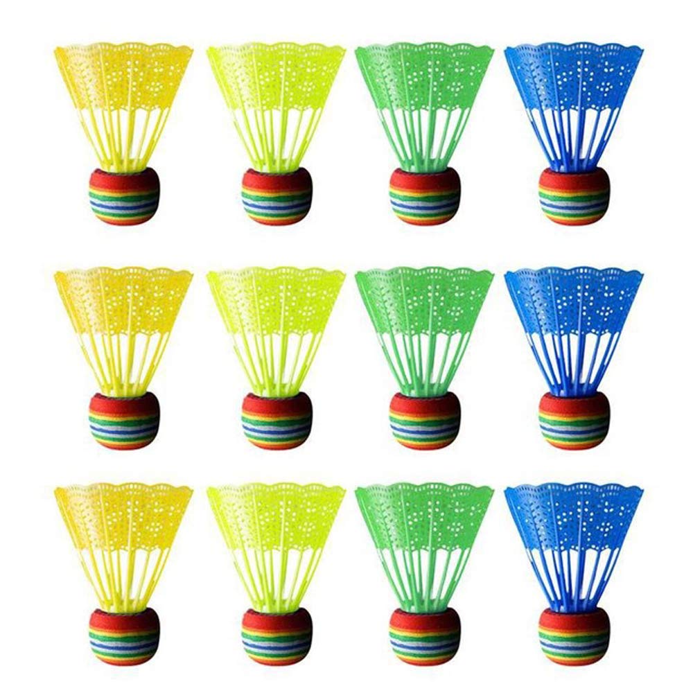 HJKL 10 PCS Badminton EVA Rainbow Ball Head Nylon Badminton Feathers for Game Sport Entertainment