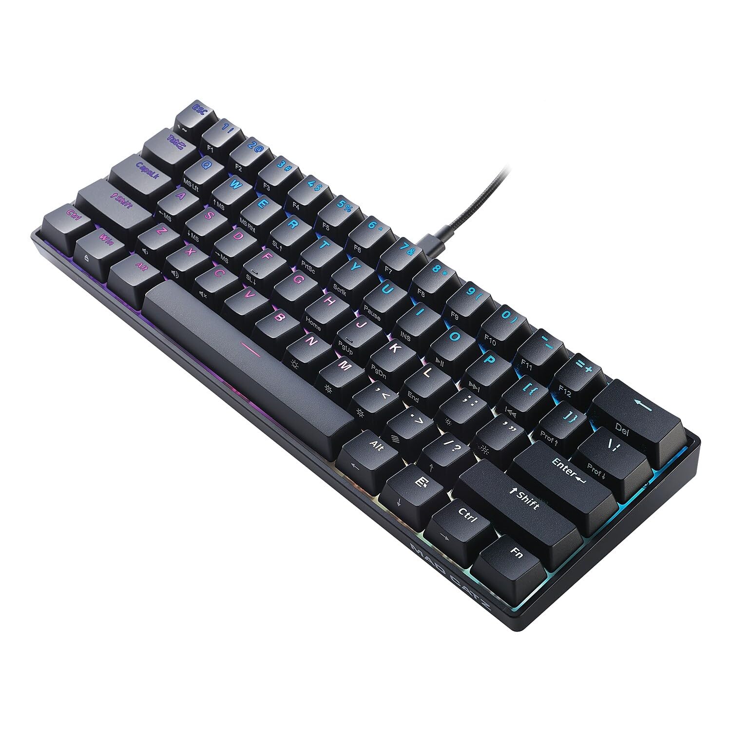 Mad Catz S.T.R.I.K.E. 6 RGB Mechanical Wired Gaming Keyboard Compact 60% Form Factor
