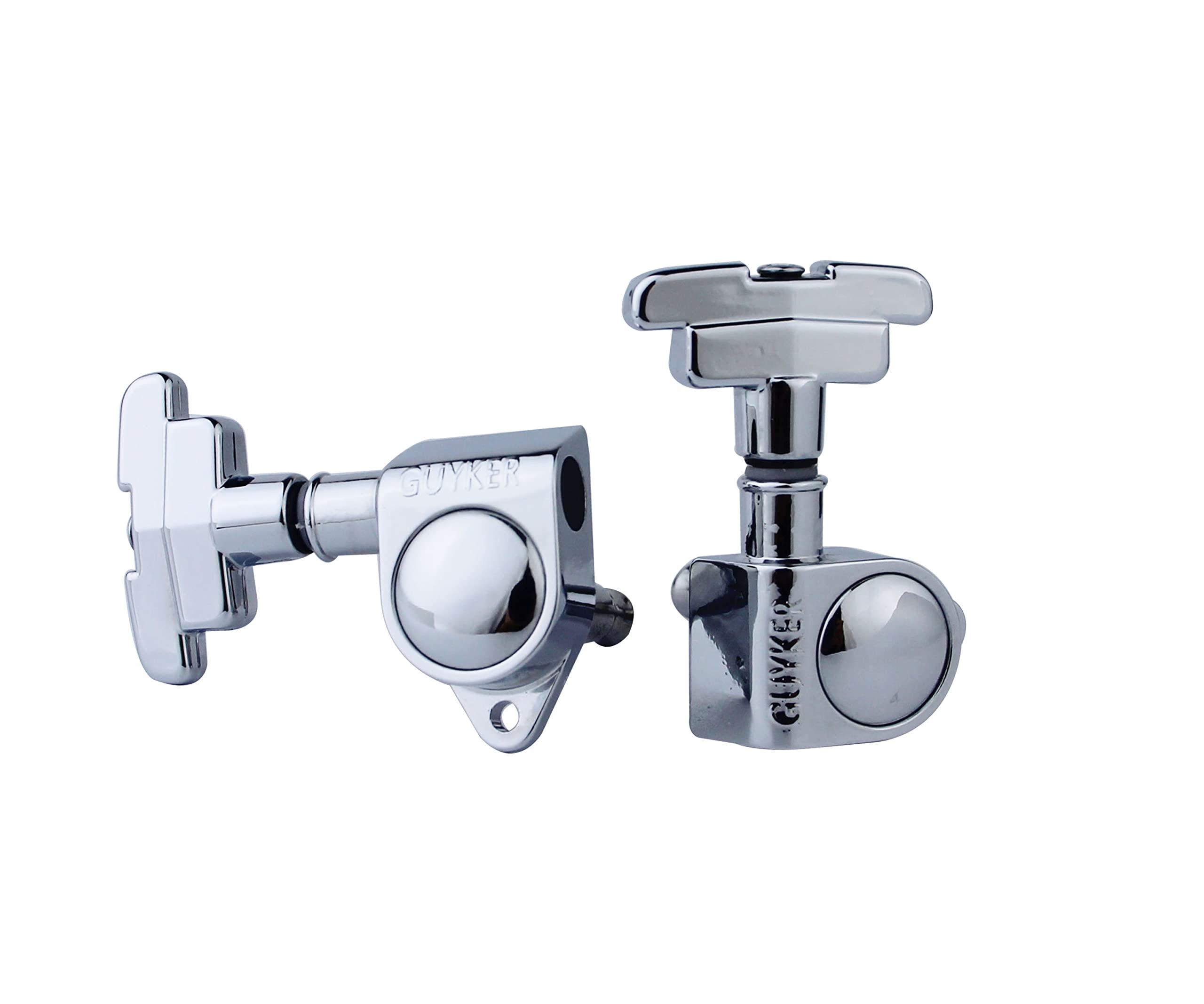 Guyker Guitar Tuning Pegs(3L + 3R Handed) - 1:21 Sealed Art Deco Rotomatic Tuners Machine Heads with Imperial Style Head Replacement - Chrome
