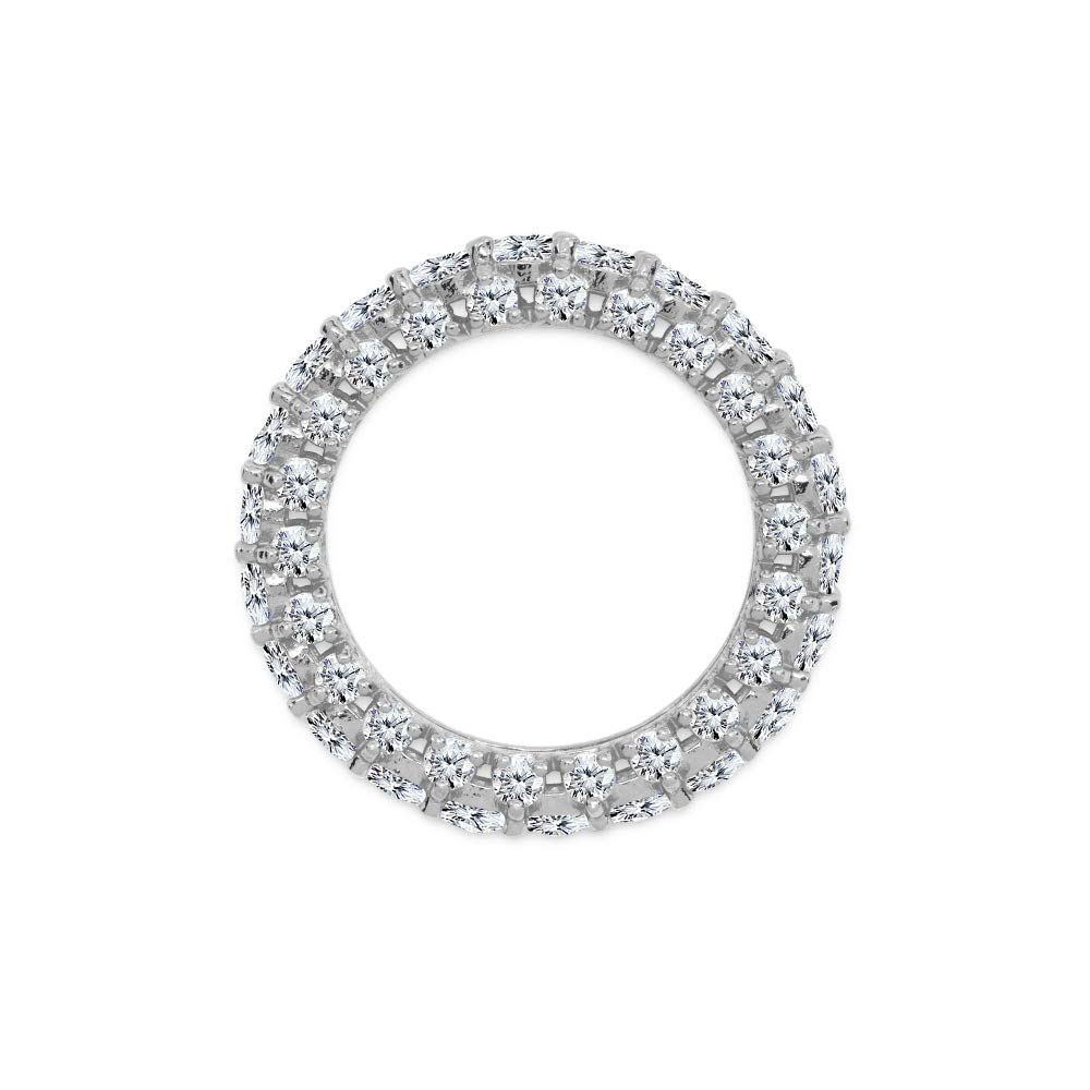 Hoops & Loops Yellow Gold Flashed Sterling Silver Cubic Zirconia Round Stackable Eternity Band Ring, Size 10