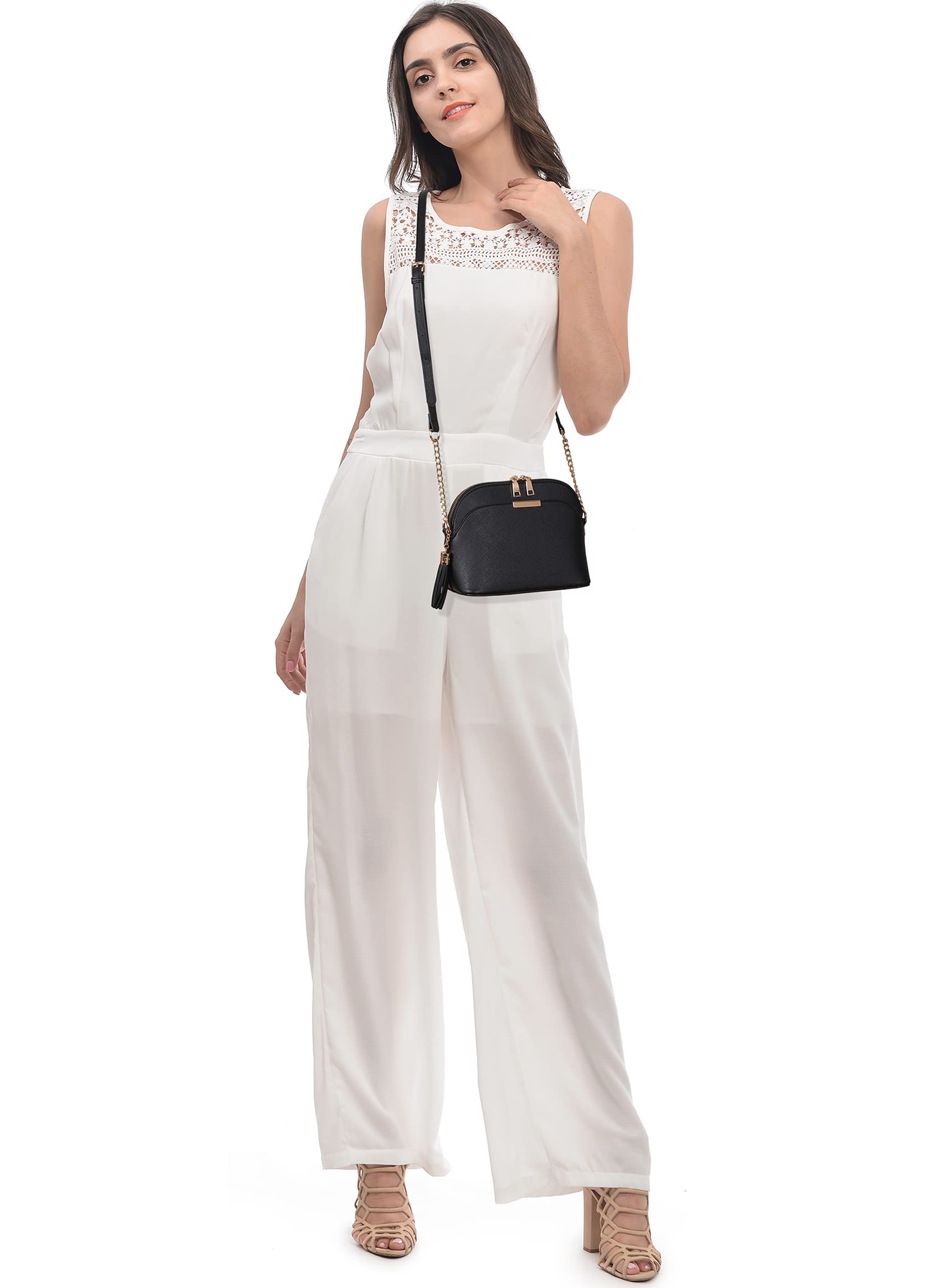 IHAYNER Crossbody Bag Medium Shoulder Bag for Women Lightweight Dome Purse With Tassel