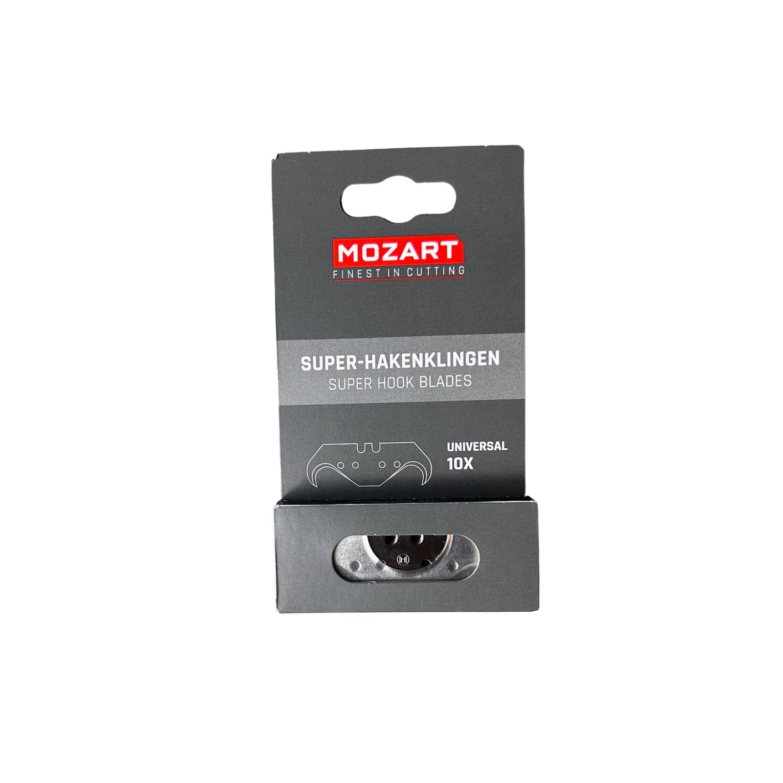 Mozart Universal Super Hook Utility Blade High-Carbon Ice Hardened Steel in dispenser, Ideal for Roofing, Flooring, Carpet, Drywall, Foam and other similar applications, Made in Germany (10 Pack)