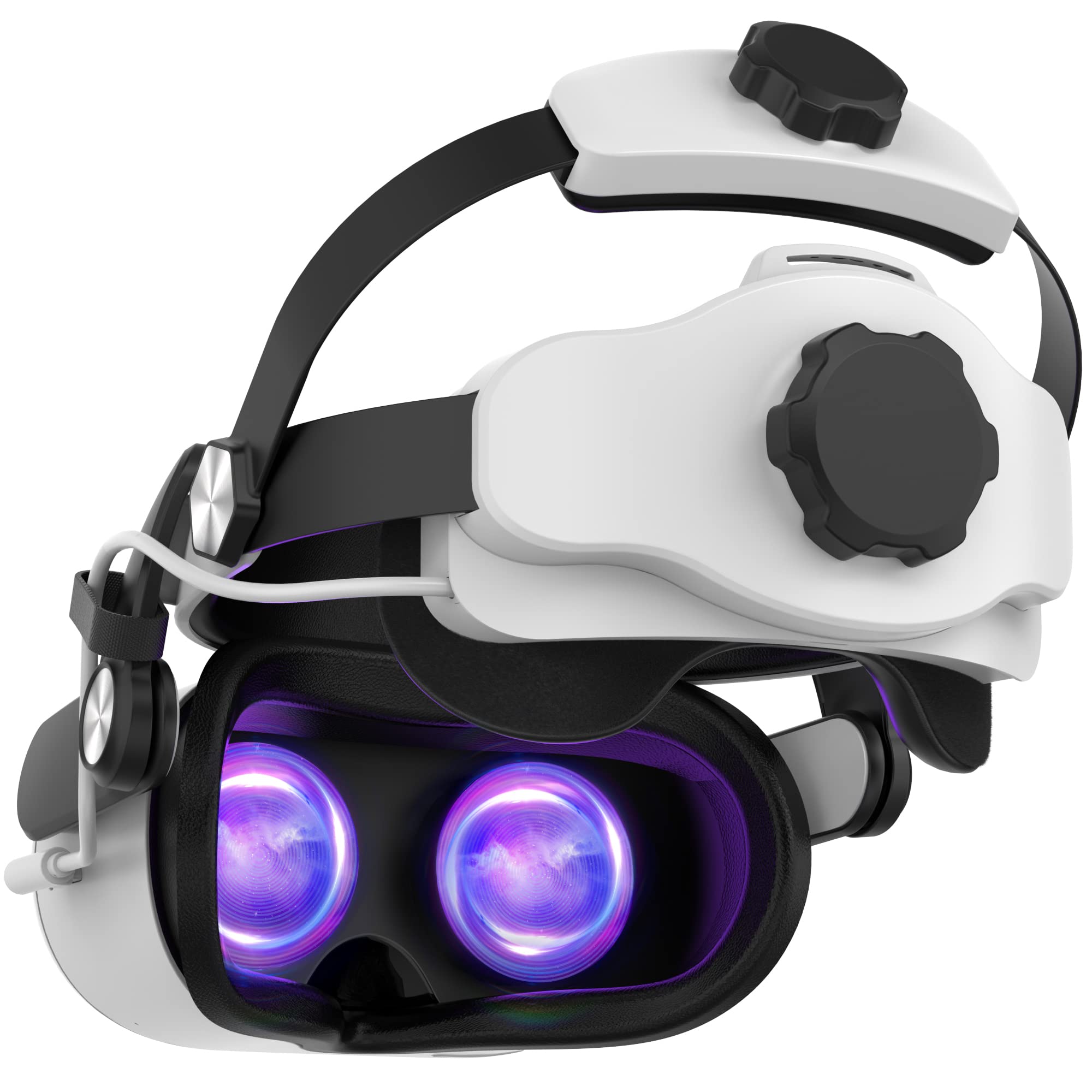 Head Strap for Meta/Oculus Quest 2 with 5300mAh Battery Pack, Rechargeable Power Bank Extend Playtime, Enhanced Support & Gaming Immersion & Balance Weight Design in VR Accessories for Adults & Kids