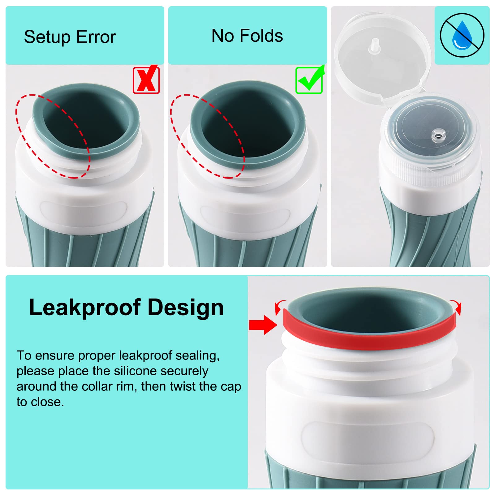 INNERNEED Leakproof Silicone Travel Bottles TSA Airline Carry-On Approved Refillable Portable Liquid Containers for Shampoo, Conditioner, Lotion, Toiletries (3oz, Pack of 5)