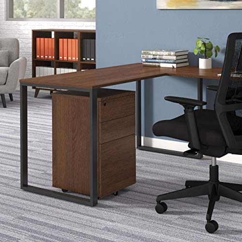HON Basyx Commercial-Grade Mobile Wooden Pedestal, Filing Cabinet, Standard, Light Walnut