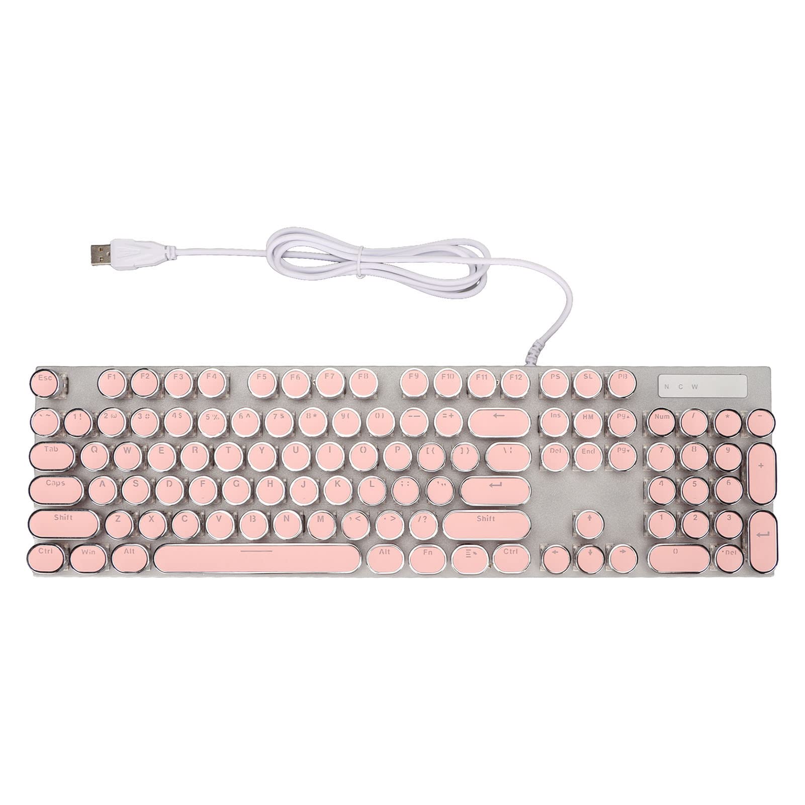 LBEC 104 Key Mechanical Keyboard Typewriter Style Mechanical Gaming Keyboard Ergonomic Design for PC (Red Switch)