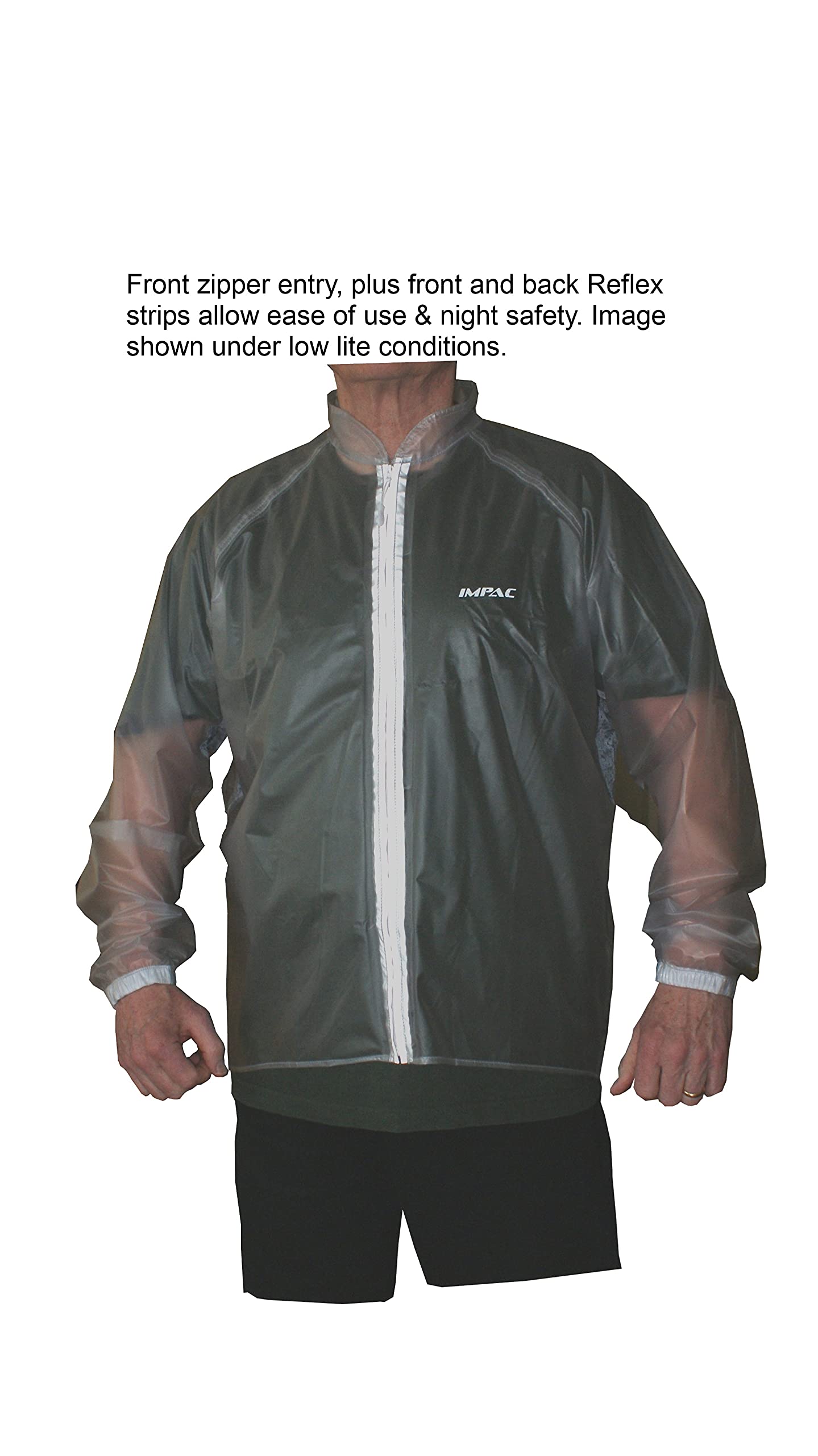 Impac Deluge Men ladies Cycling Jacket Coat Outdoors rain Waterproof Windproof transparent Bike Commuting Racing (Clear, Small)