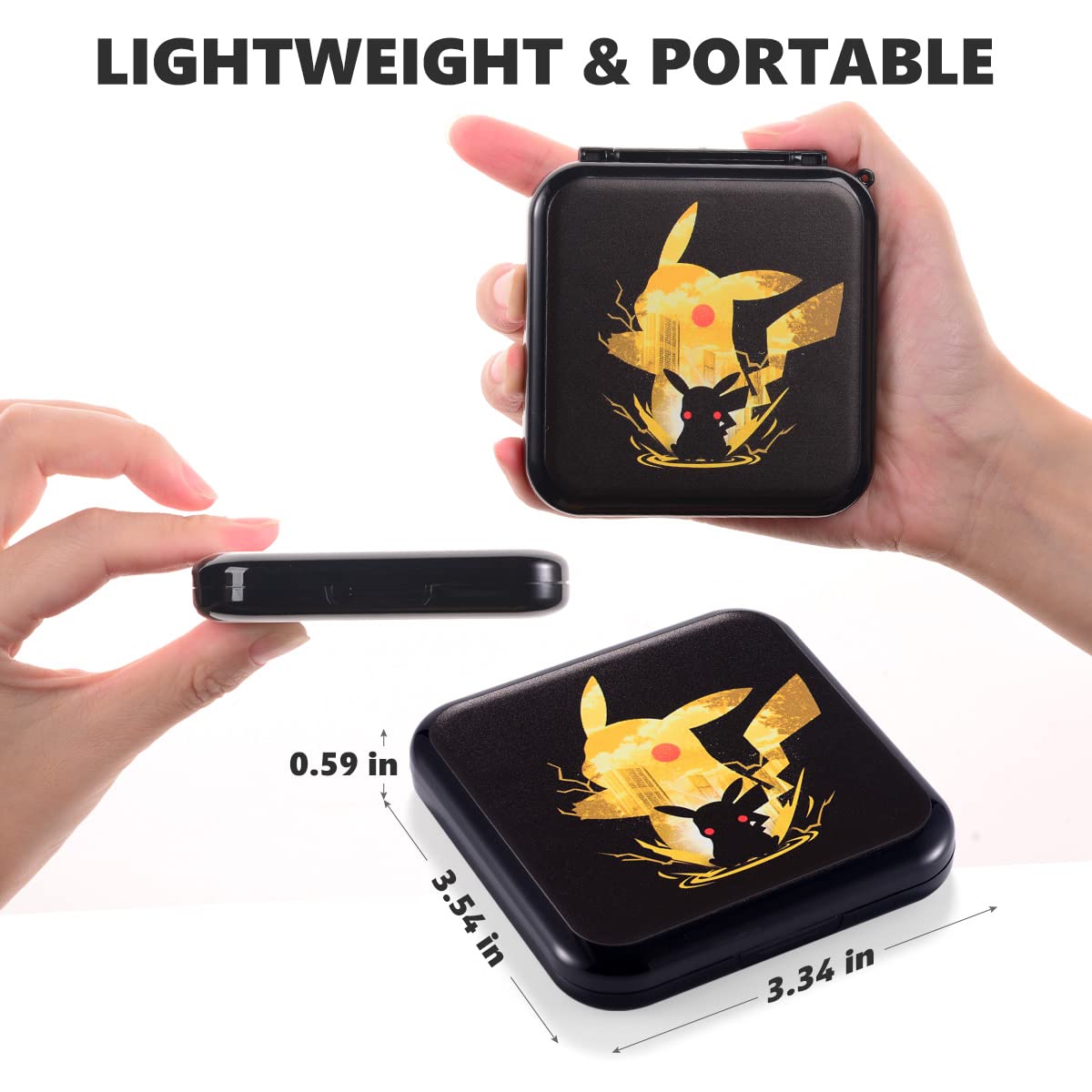JoyHood Game Card Case for Switch/Switch OLED/Switch Lite, Protective Game Cards Storage Cases Holder with 12 Game Card Slots and 12 Micro SD Card Slots (Oxide Black)