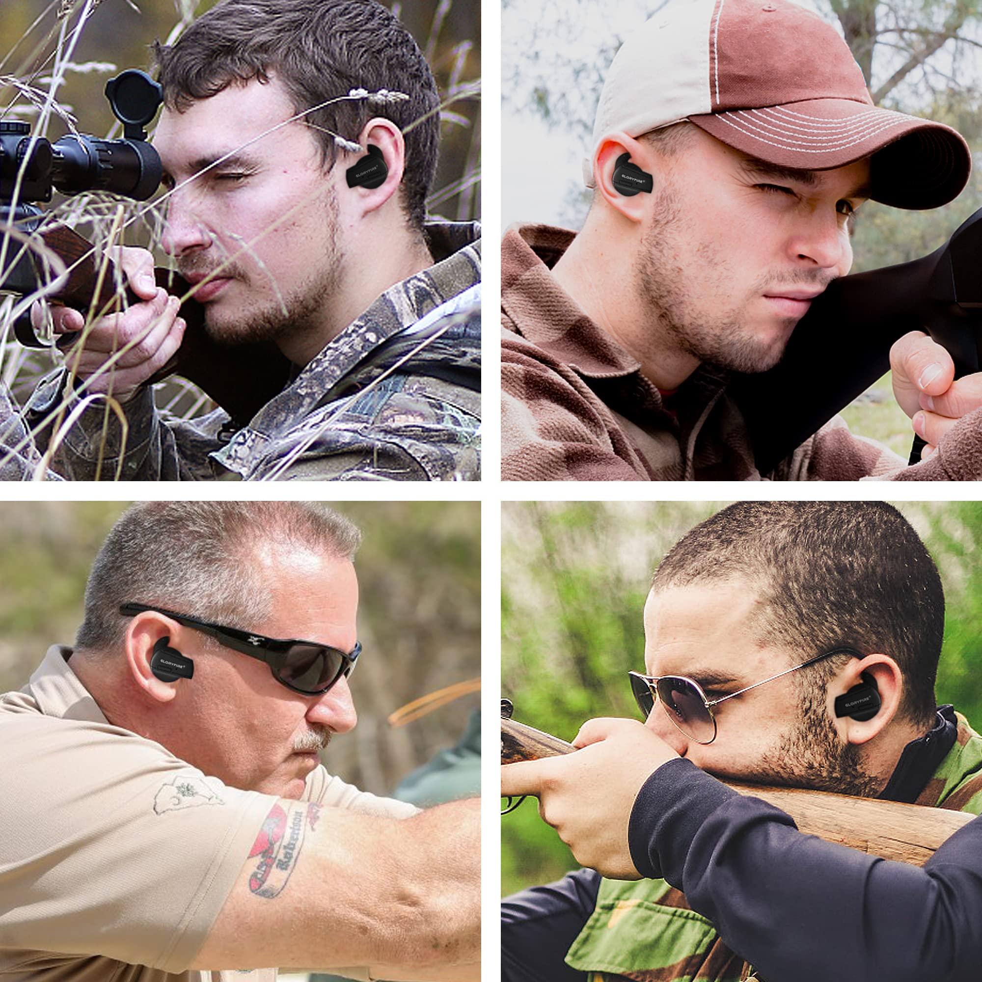 GLORYFIRE Shooting Ear Protection Ear Plugs for Shooting Range Hearing Protection 22dB Noise Reduction Electronic Silencer Earbuds for Shooting&Hunting
