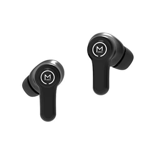Morpheus 360 Pulse HD Wireless Earbuds, Hybrid Noise Cancelling, Wireless Microphone, Bluetooth 5.2 Wireless Ear Buds, One Touch Media Control, Waterproof, Recharging Earbud Case - TW7800B, Black