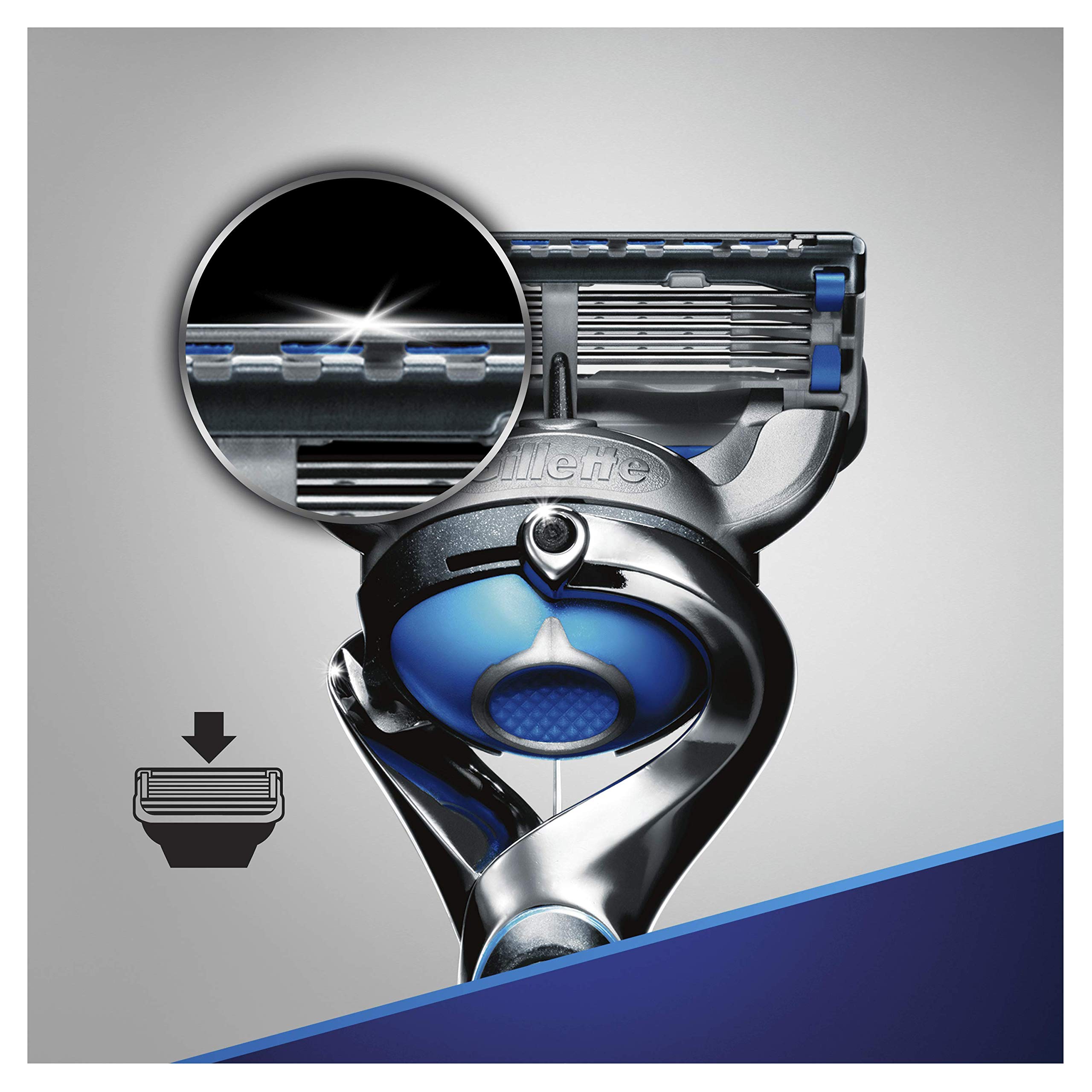 Gillette Fusion5 Proshield Chill Razor for Men + 7 Refill Blades with Precision Trimmer