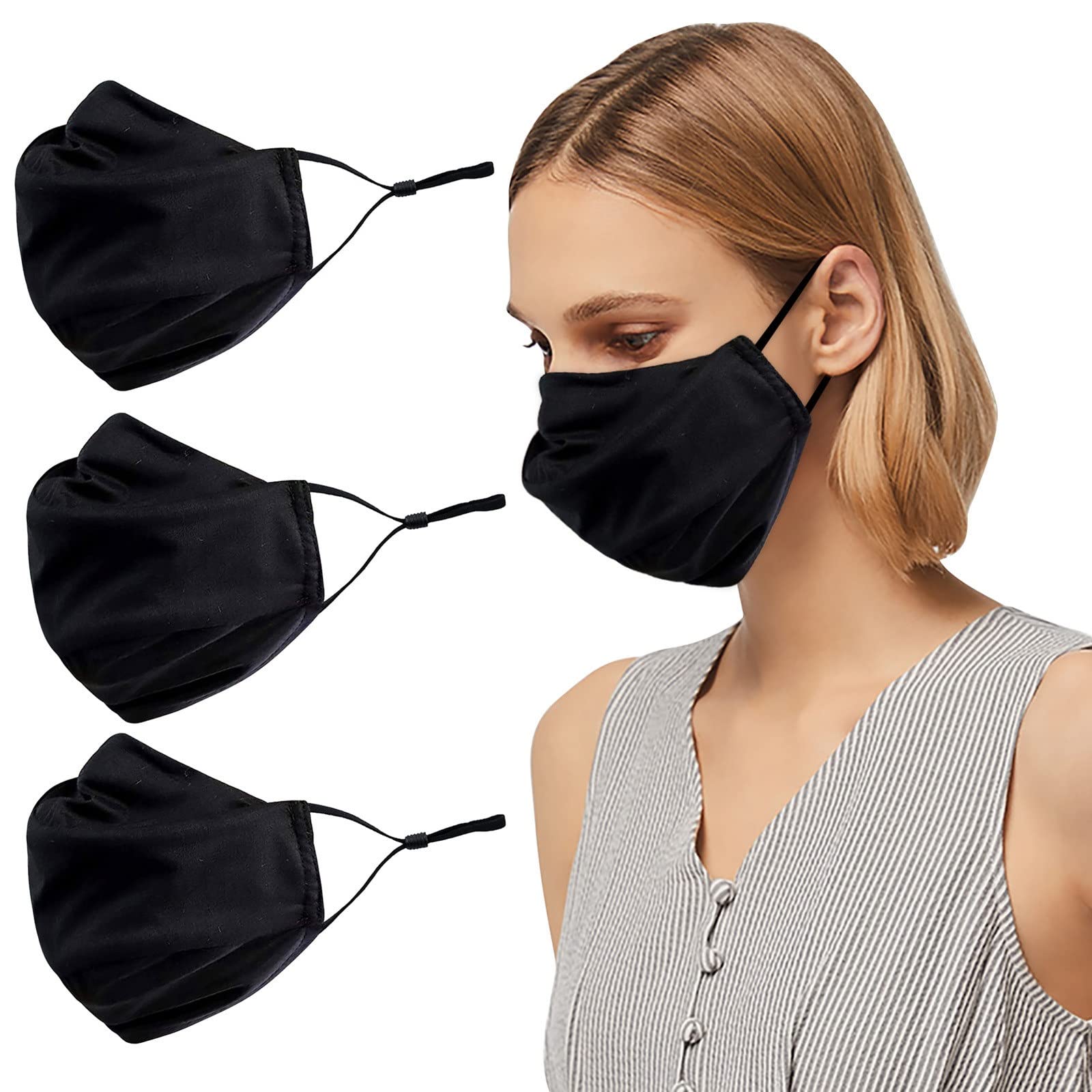 Hozxclle 3Pack Singing_masks for Choir Adult Voice_Mask for Singers, Performers, Teachers, Directors for Talking & Breathing Easily, Black