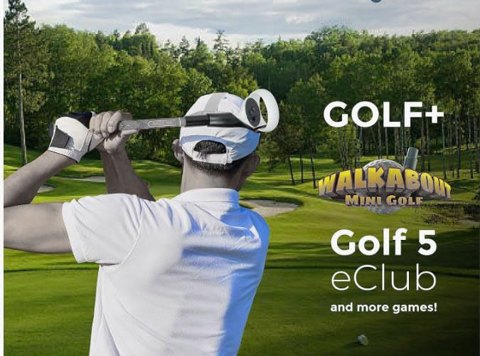 HH-GOLF VR Golf Club Handle Accessory | VR Golf Club Attachment for Oculus Quest 2 | Pro Grip | Right & Left Controllers (Gray)