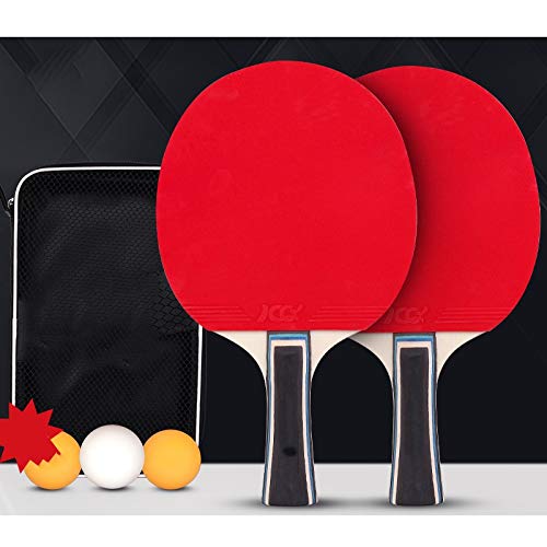 Hewen-Ping Pong Set Beginner Portable Indoor Outdoor Table Tennis Bat Pingpong Racket Ping Pong Bat Set with 2 Rackets, 3 Balls Table Tennis Bat (Size : Mixed Pair)