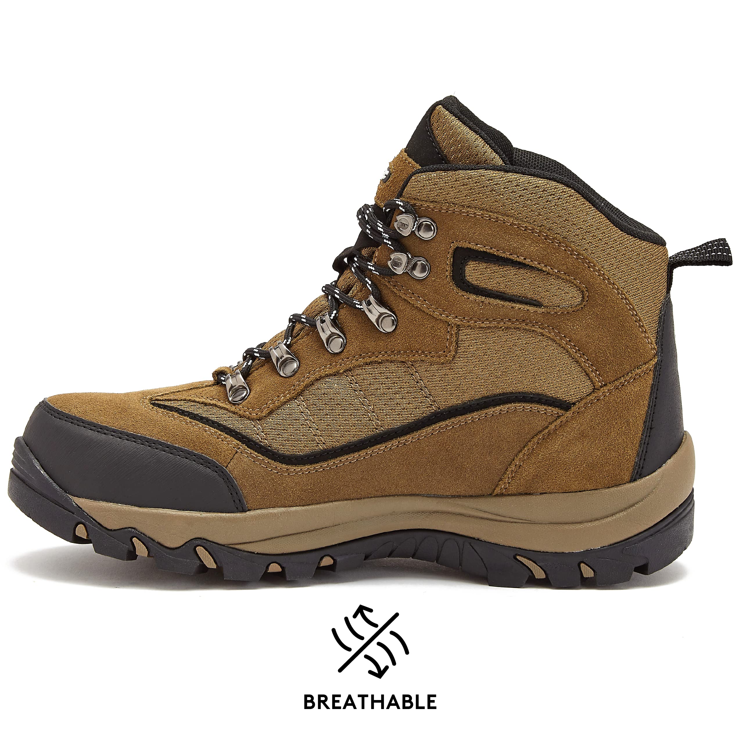 HI-TEC Skamania Mid WP Waterproof Men's Hiking Boots, New 2022 Model with High Performance Rubber Outsoles - Trail, Mountain and Backpacking Shoes - Dark Brown Tan, 9 Medium