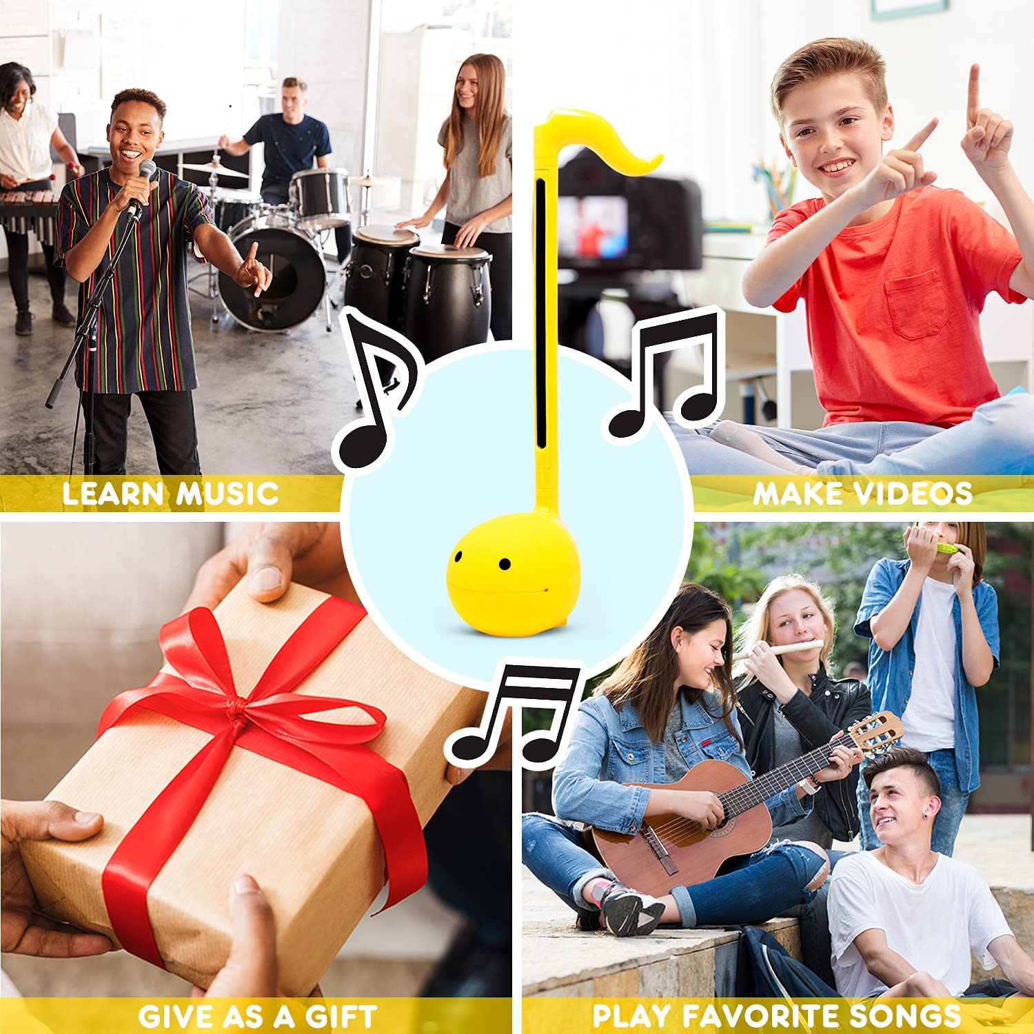 Hamee Otamatone [Color Series] Japanese Electronic Musical Instrument Portable Synthesizer from Japan by Cube/Maywa Denki [English Version] [Regular Size], Yellow