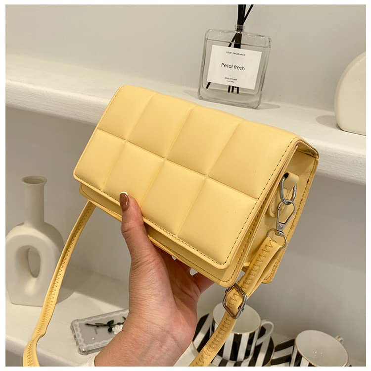Olibrice Crossbody Bag for Women, Korean-inspired Colorful Cuboid Design, Synthetic Leather, Matching Adjustable Strap, (Blue)