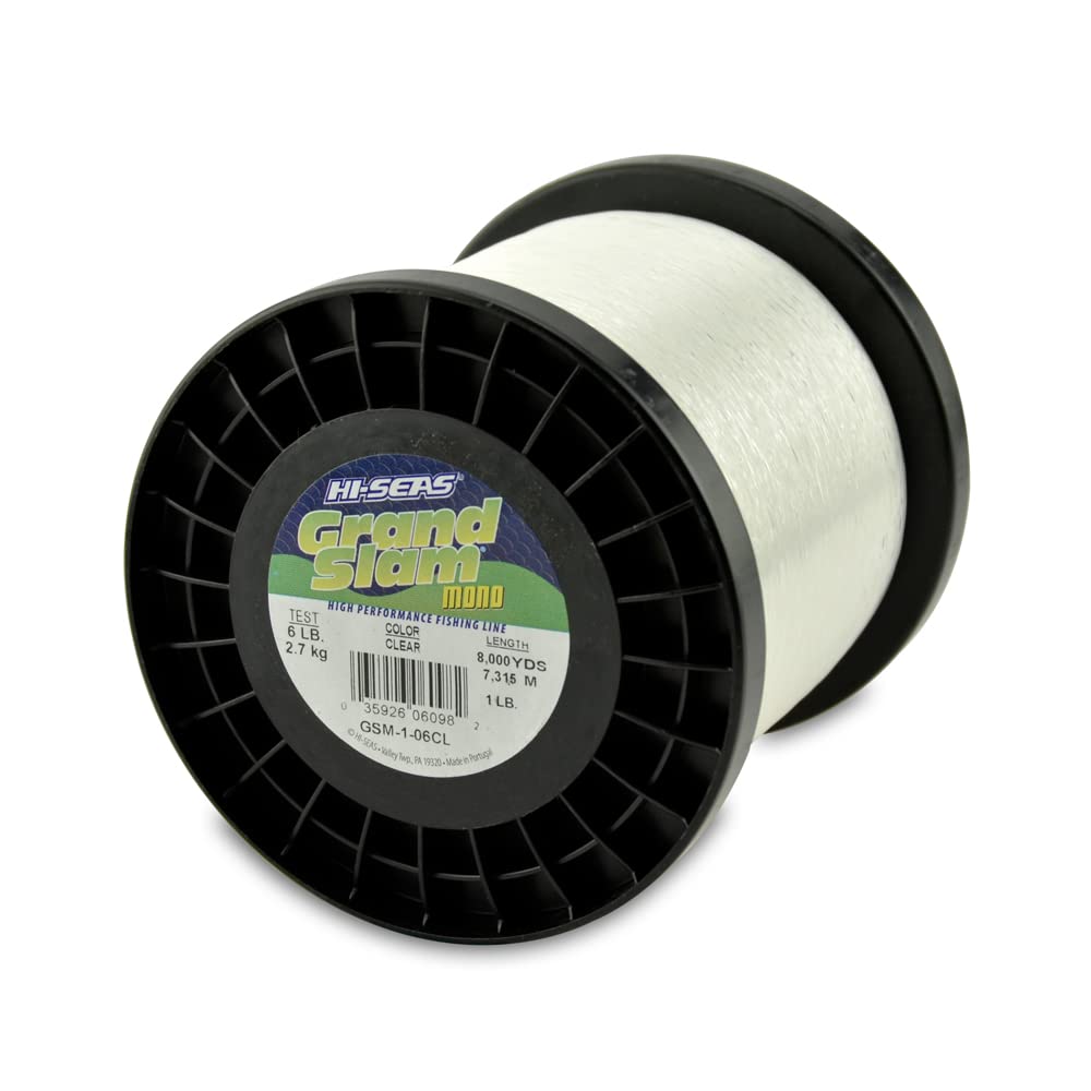 Hi-Seas Grand Slam Monofilament Line, 200 lb / 90.7 kg Test.059 in / 1.50 mm Dia, Clear, 245 yd / 224 m (GSM-1-200CL)