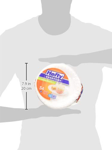 Hefty Everyday Foam Snack Plates, 7 Inch Round, 54 Count (Pack of 8), 432 Total