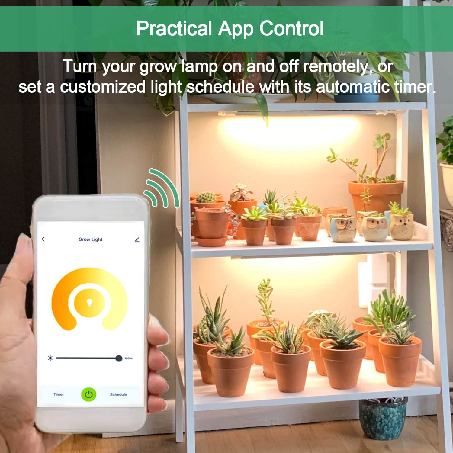 Grow Light for Indoor Plants Abonnyc 96 LEDS Plant Grow Light Strips 10 Inch Warm White Light & Red Light Full Spectrum with Auto On/Off Timer Sunlike Small Grow Lamp for Hydroponics Succulent, 4 Bars