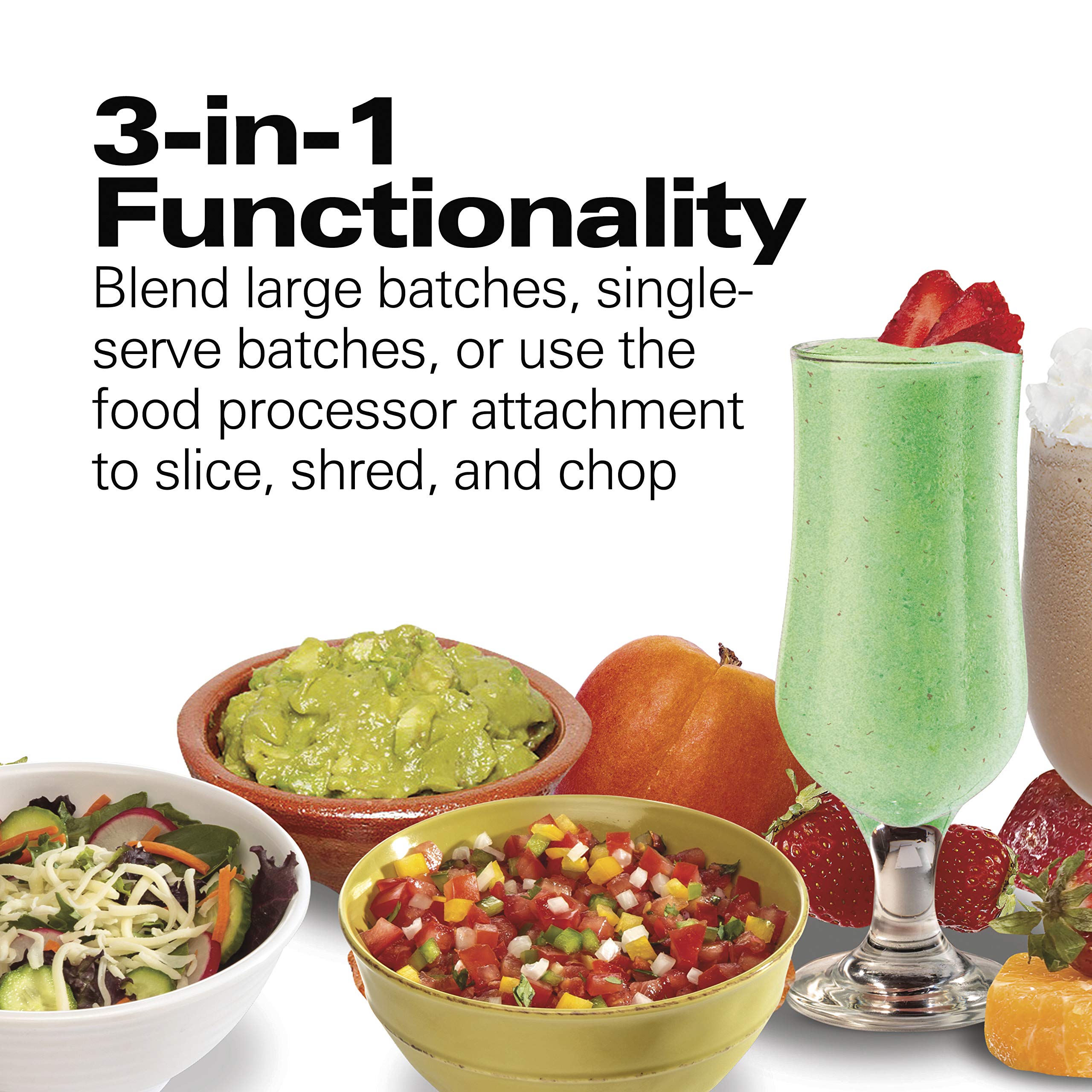Hamilton Beach Wave Crusher Blender, Grey & Black (58163) & Beach Portable 7-Quart Programmable Slow Cooker With Lid Latch Strap for Easy Transport, Dishwasher-Safe Crock, Black (33474)