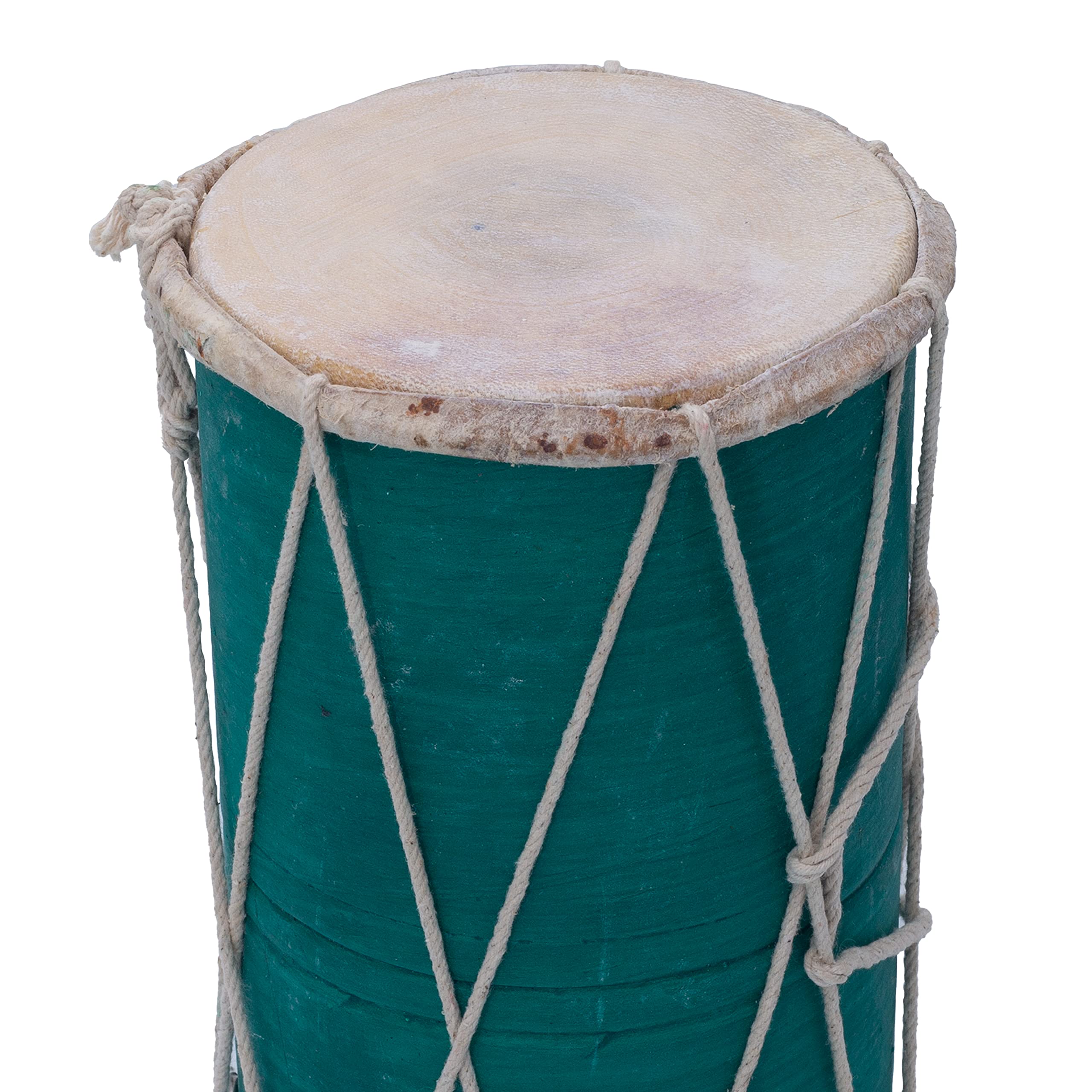 Handmade Wooden & Leather Classical Indian Folk Tabla Drum Set Hand Percussion Drums World Musical Instruments Punjabi Dhol Dholak Dholki 10 x 6 Inches Fun Birthday Housewarming Gift Ideas