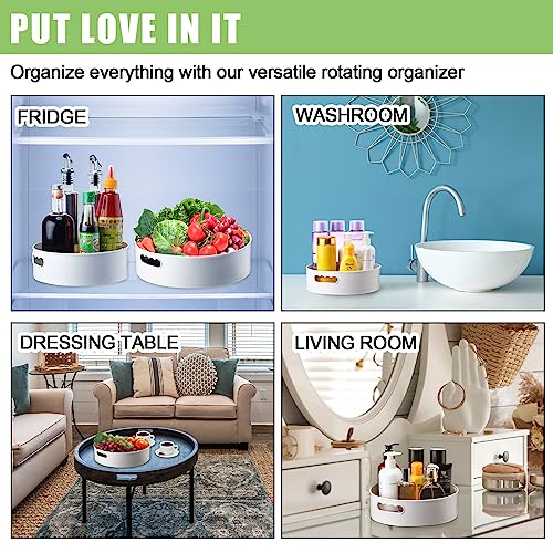Hsei 6 Pcs Lazy Susan for Table Pantry Turntable Plastic Non Skid Kitchen Organizer 9", 12" Under Sink Turntable Organizer for Cabinet Bathroom Office Fridge Spice Storage Makeup Vanity Countertop