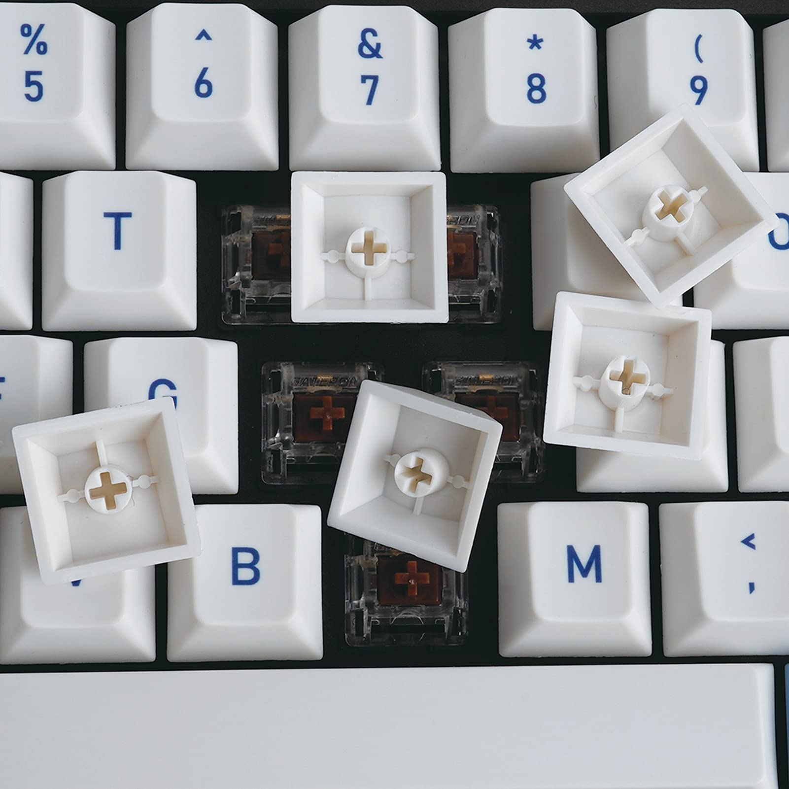 IDOBAO Blue and WhiteKeycaps Pegaso Cherry Profile Thick PBT Dye-Sublimation Keycaps with 95 Keys for Standard 60 65 70 80 90 Layout Cherry MX Mechanical Keyboard Office Gaming